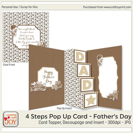 4-step Pop Up Fathers Day Card - CUP675528_2356 | Craftsuprint
