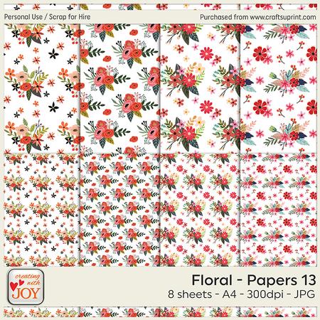 A4 Hand Drawn Floral Background Papers 13 - CUP679034_2356 | Craftsuprint