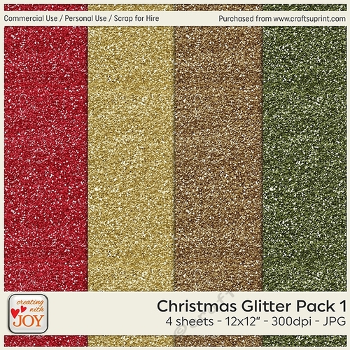 12x12 Glitter Paper Pack 1 - CUP720440_2356 | Craftsuprint