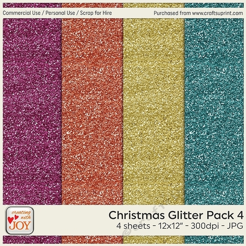 12x12 Glitter Paper Pack 4 - CUP720448_2356 | Craftsuprint