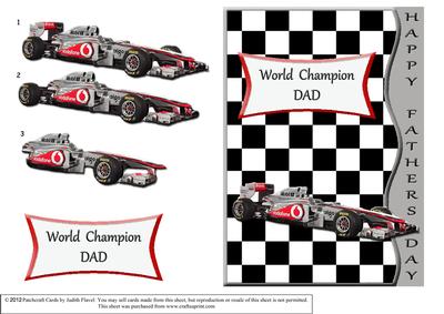Racing Car - Silver - Fathers Day - CUP313658_2 | Craftsuprint