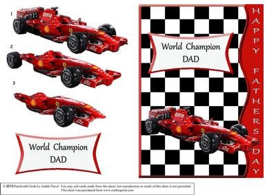 Racing Car - Red - Fathers Day - CUP313659_2 | Craftsuprint