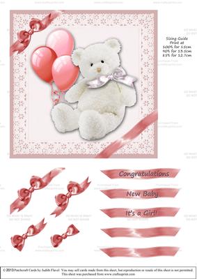 Ribbons and Lace - Baby Girl - CUP462134_2 | Craftsuprint