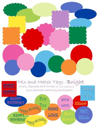 Mix & Match Tags - Bright Colours - CUP50966_2 | Craftsuprint