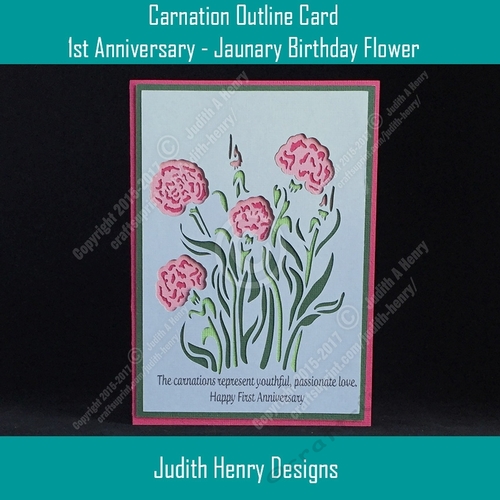 Carnation Outline Card - CUP1023557_2228 | Craftsuprint