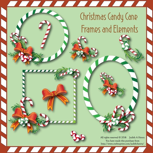 Christmas Candy Cane - Frames and Embellishments - CUP724707_2228 ...