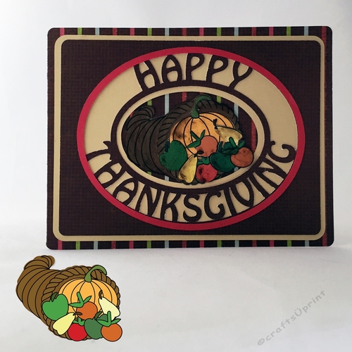 Thanksgiving Cornucopia Card - CUP733380_2228 | Craftsuprint