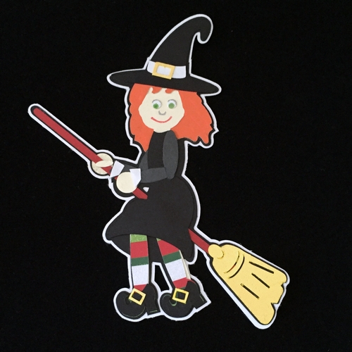 Halloween Witch on a Broom Element - CUP734392_2228 | Craftsuprint