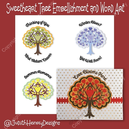 Sweetheart Tree Embellishment and sentiment - CUP946105_2228 | Craftsuprint