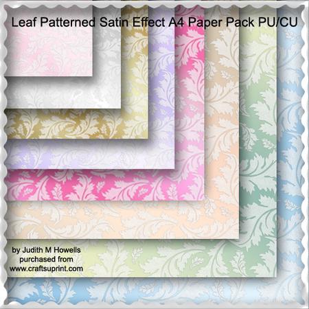 Leaf Patterned Satin Effect A4 Paper Pack Pu/cu - CUP330534_1065 ...