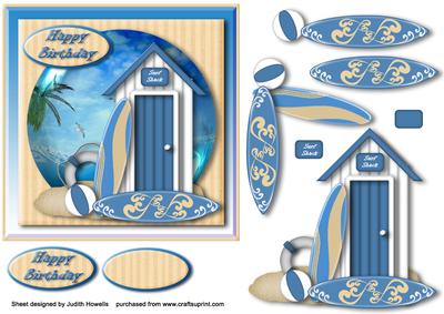 Surf Shack Square Card Front - CUP428921_1065 | Craftsuprint