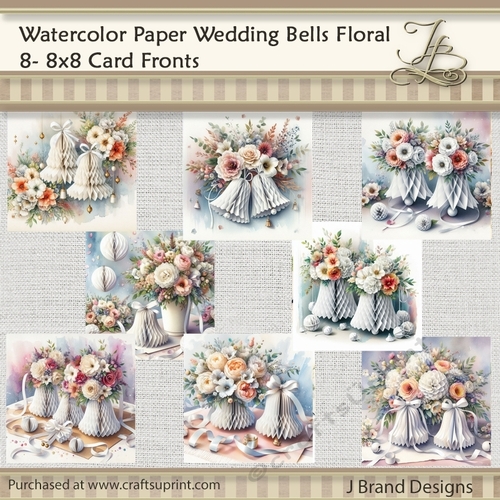 Watercolor Paper Wedding Bells Floral - CUP1321301_95270 | Craftsuprint