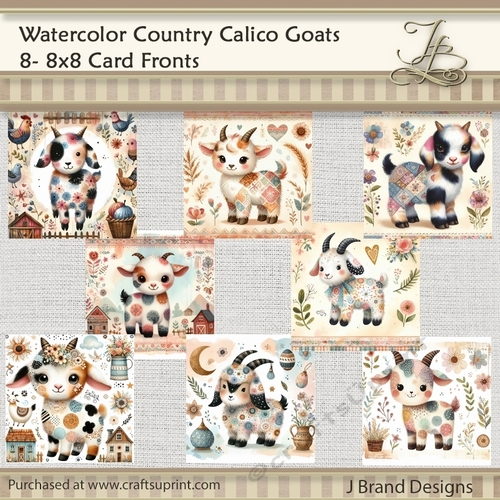 Watercolor Country Calico Goats - CUP1322002_95270 | Craftsuprint