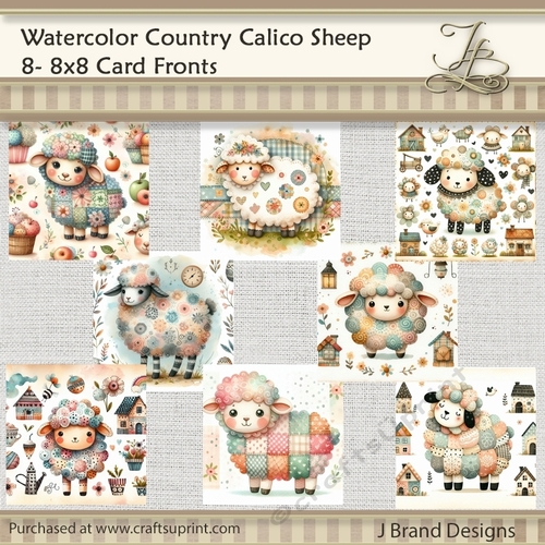 Watercolor Country Calico Sheep - CUP1322396_95270 | Craftsuprint