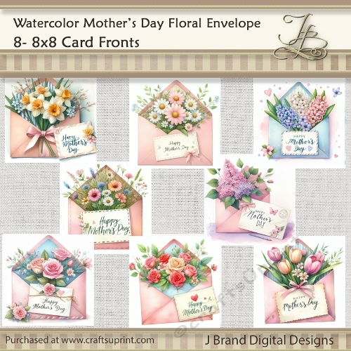 Watercolor Mothers Day Floral Envelope - CUP1365549_95270 | Craftsuprint