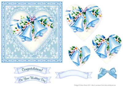Wedding Bells - Heart Pyramid Card - CUP117895_499 | Craftsuprint