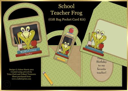 School Teacher Frog - Gift Bag Pocket Card Kit - CUP260566_499 ...