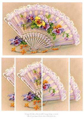 Frilly Fan with Pansies - Side Stacker - CUP75906_499 | Craftsuprint