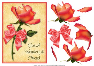 For a Wonderful Friend - Decoupage Card - CUP81562_499 | Craftsuprint