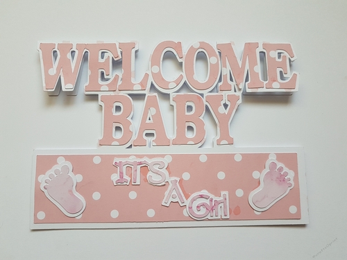 Welcome new baby girl card cutting file - CUP873863_21631 | Craftsuprint