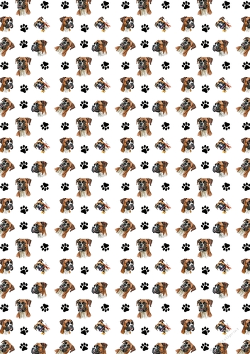 Boxer Dog with Paw Prints A4 sheet - CUP1239998_2745 | Craftsuprint