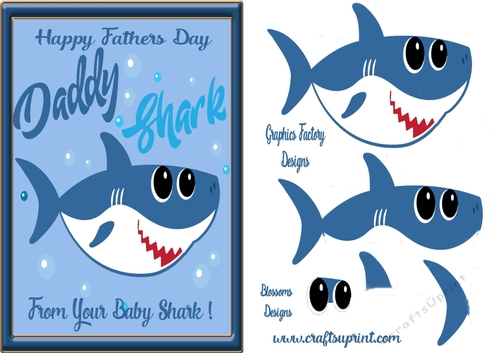 Fathers day Daddy Shark - CUP1049193_2606 | Craftsuprint