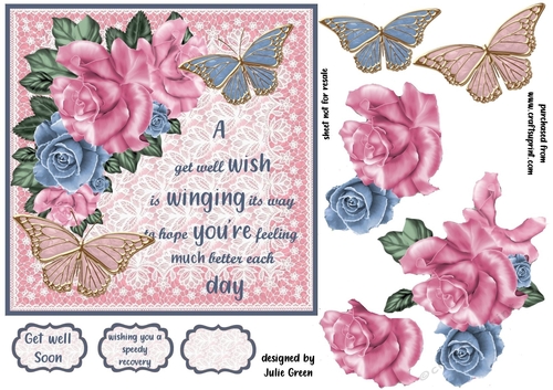 A get well wish with butterflies - CUP1013911_653 | Craftsuprint