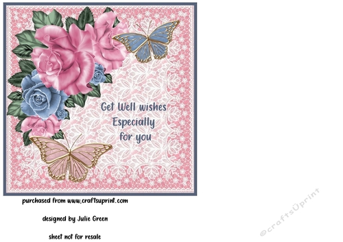 A get well wish with butterflies insert - CUP1013912_653 | Craftsuprint