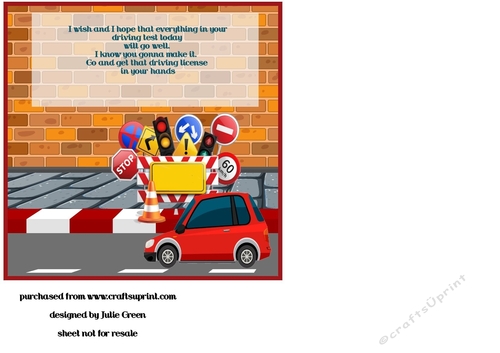 Learn to drive good luck insert - CUP1033180_653 | Craftsuprint