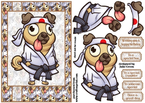 Karate Pug - CUP1039479_653 | Craftsuprint