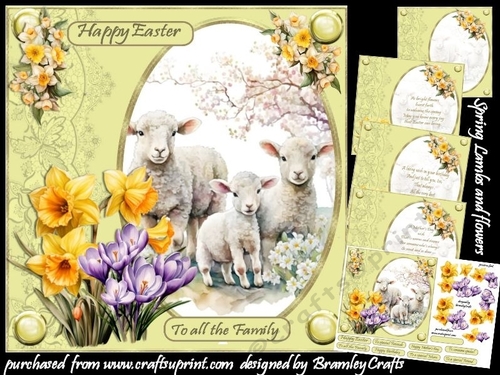 Spring lambs and flowers - CUP1274977_653 | Craftsuprint