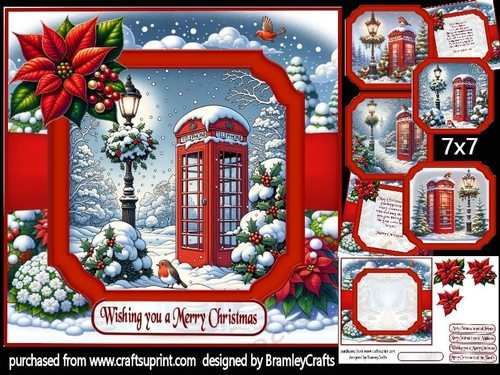 Festive telephone boxes 7x7 - CUP1322757_653 | Craftsuprint