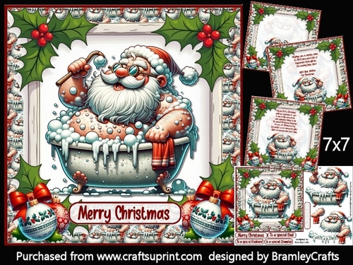 Splish splash Santas taking a bath - CUP1345916_653 | Craftsuprint
