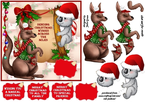 Kangaroo Christmas - CUP801862_653 | Craftsuprint