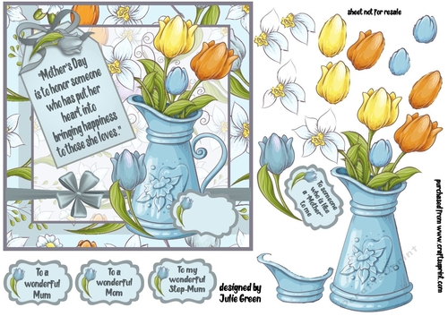 Mothers Day flower vase - CUP987563_653 | Craftsuprint