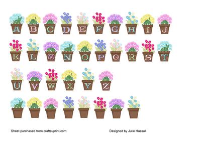 Flower Pot Alphabet Set - CUP673890_2306 | Craftsuprint