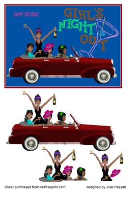 Birthday Card Girls's Night Out with Decoupage - CUP676513_2306 ...