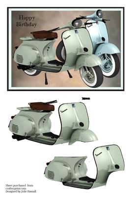 Birthday Card with Vespa Scooters and Decoupage - CUP680396_2306 ...