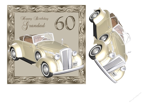60th Birthday card for Grandad with vintage car - CUP728419_2306 ...