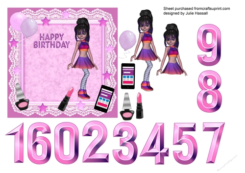 Teenage birthday card for girls with choice of numerals - CUP771148 ...