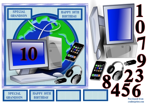 Computer Boy birthday card with ages and cutouts - CUP805410_2306 ...