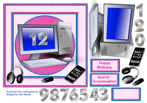Computer Girl birthday card with computer & iphone - CUP806128_2306 ...