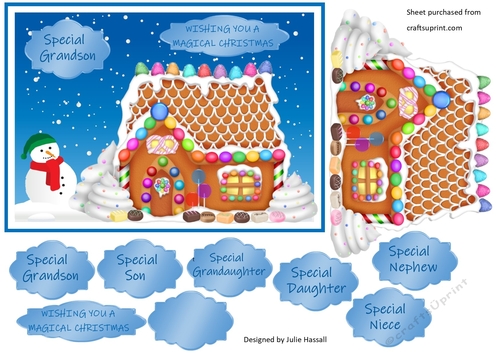 Gingerbread house Christmas card with family tags - CUP919558_2306 ...
