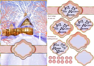 Winter Pink and Lilac Snow Scene Christmas Card - CUP569687_1031 ...