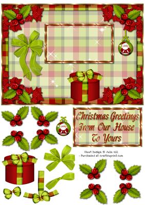 Holly Berries and Ivy Christmas Card Topper Sheet - CUP581978_1031 ...