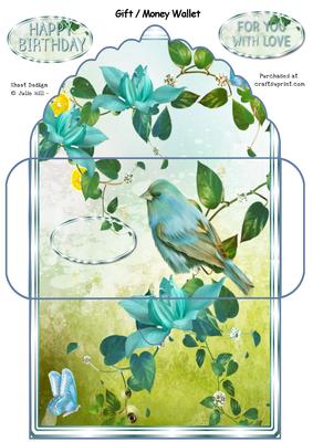 Blue Bird Gift Card Money Wallet Envelope - CUP582477_1031 | Craftsuprint