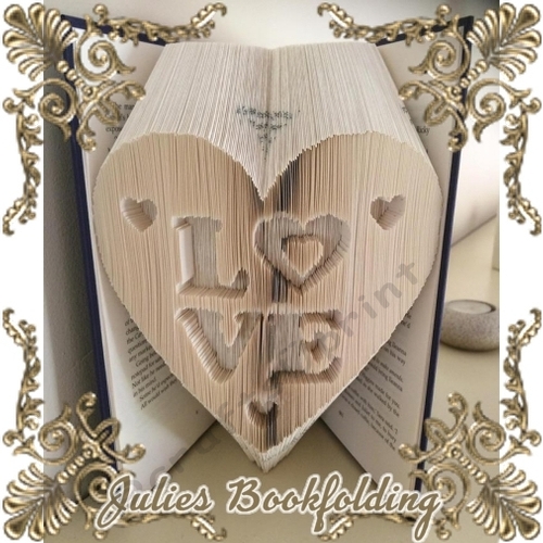 Love in hearts book folding pattern - CUP803319_1031 | Craftsuprint