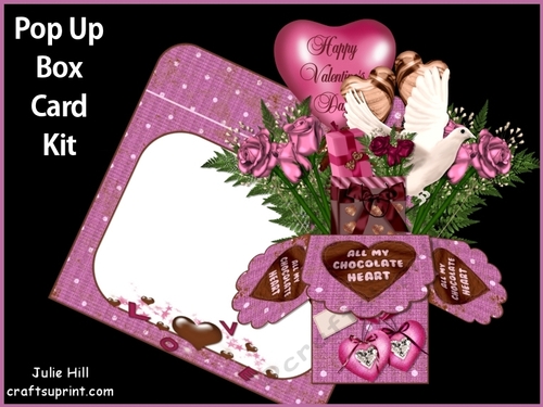 Chocolate heart pop up box card kit - CUP948206_1031 | Craftsuprint
