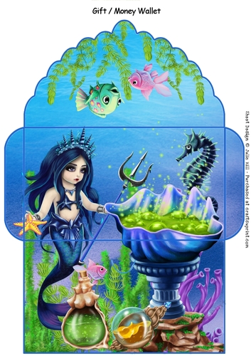 Mermaid queen gift money wallet - CUP982205_1031 | Craftsuprint