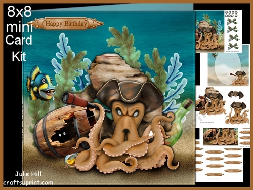 Octopus pirate 8x8 mini kit - CUP983469_1031 | Craftsuprint